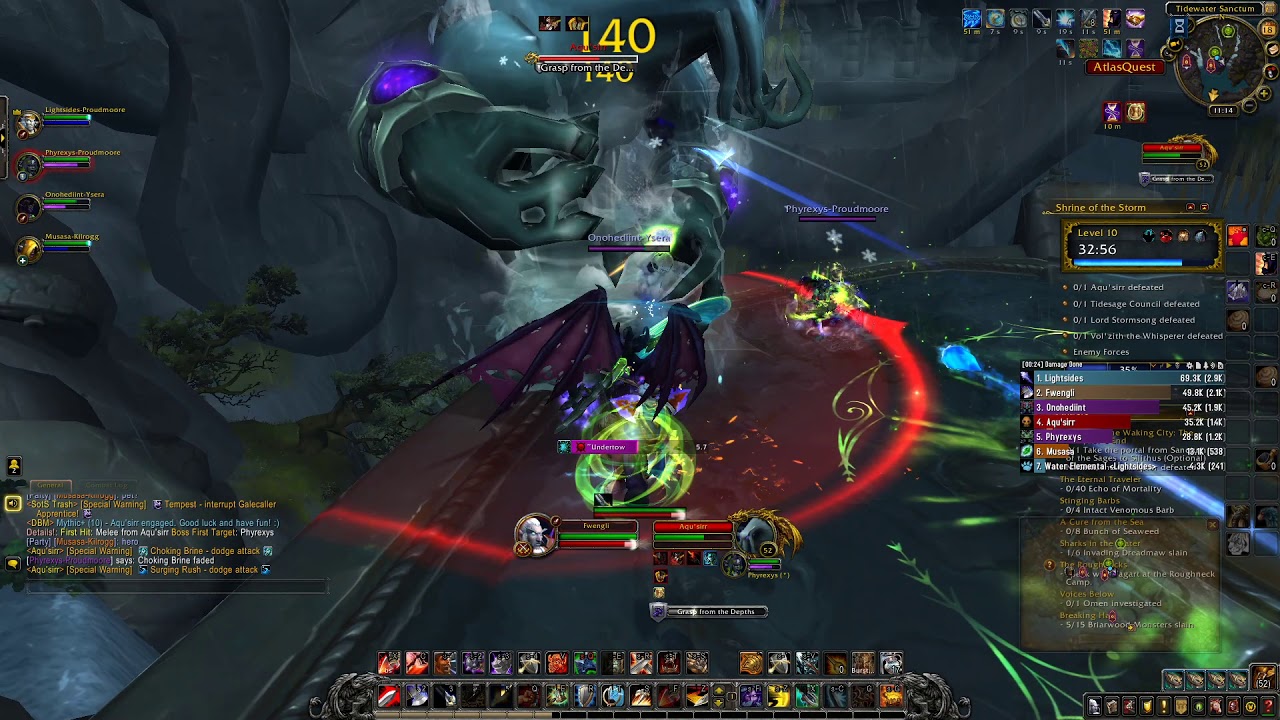 Wow Shadowlands Pre Patch Arms Warrior Pve Shrine Of The Storm Mythic