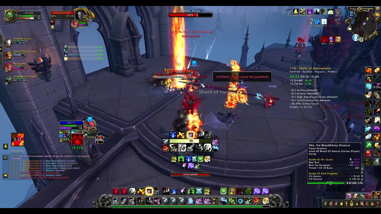 World of Warcraft Shadowlands Hall of Atonement -Mythic Plus + 15(+1 ...