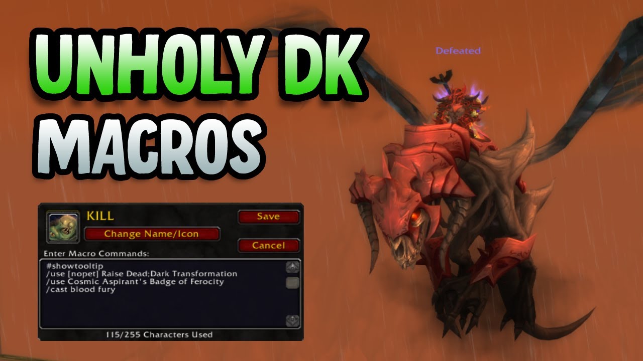Unholy DK Macros Guide - 9.2 Shadowlands Death Knight - World of ...