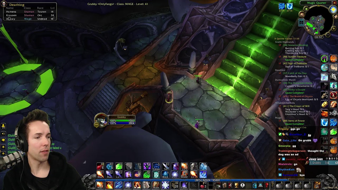 11-Dec-2024 Grubby Live Stream - Playing World of Warcraft Classic Hardcore | OnlyFangs - World ...