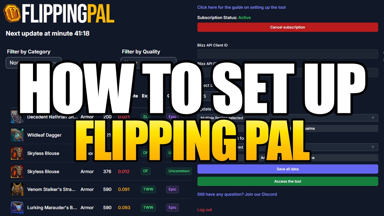How To Set Up Flipping Pal - World of Warcraft Flipping Tool - World of ...